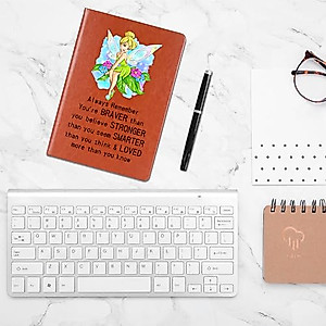 JOHSBYD Tinkerbell Movie Fans Gifts Leather Notebook All You Need is Faith Trust and a Little Pixie Dust Journal Notebook Movie TV Fans Gifts Birthday Gifts for Women Sister Friends (Tinkerbell)