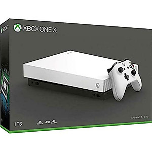 Microsoft Xbox One X Console 1TB HDD Console with Wireless Controller Xbox One X Enhanced, HDR, Native 4K, Ultra HD White (Renewed)