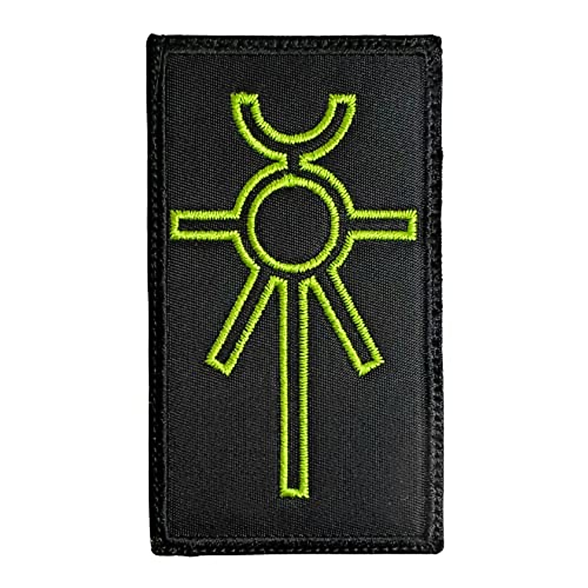 Almost SGT Warhammer 40K Necrons Symbol Patch Black Background - Funny Tactical Morale Embroidered Patch Hook Fastener Backing