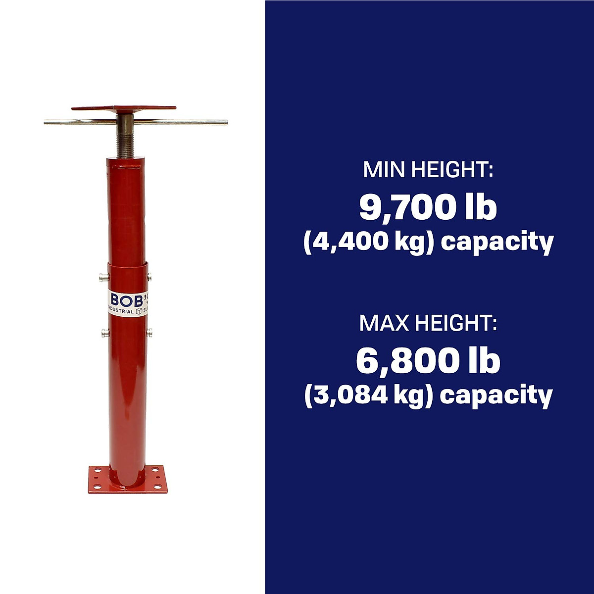 BISupply Basement Floor Jack 19” - 36” Adjustable Support Beam House Jack Post - Floor lifting Joist Beam Brace for Cellar Ceiling 9700 lbs Max Capacity Screw Pole Jack