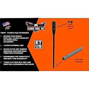 Eagle Tool US EX18752 Flex Shank Installer Drill Bit Extension, 3/16-Inch Shank by 52-Inch, Made in The USA