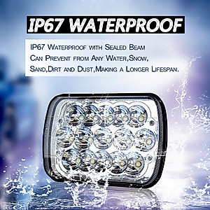 DOT 5X7 7"X6" Led Headlights Sealed Beam Hi/Lo Replace For H6054 Xenon Halogen Headlamps Wrangler Grand Cherokee XJ YJ 4x4 Tacoma pickup Dodge Ram Ford F250 E350 Chevy Corvette van