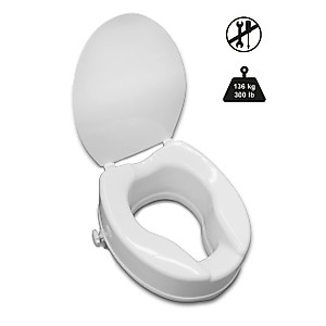 Pepe - Raised Toilet Seat for Seniors 4 inch, Toilet Seat Risers for Seniors, Raised Toilet Seat with Lid, Handicap Toilet Seat Riser, Elevated Toilet Seat for Elderly, High Toilet Seats for Seniors