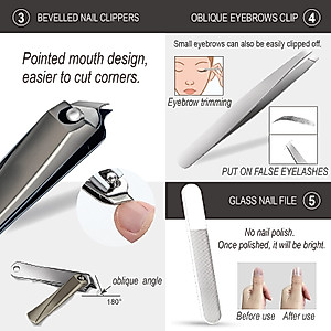 diaoyudao Personal care Large Nail Clippers 8-piece Set (gray), 6.125x4.375x1.25 Inch
