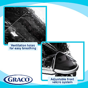 Graco Baby Jogging Stroller Universal Rain Cover, Ventilated Weather Shield, Waterproof, Windproof, Versatile Size to Fit Most Jogging Strollers, Vinyl, Clear, Plastic
