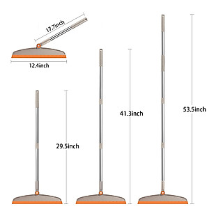 Silicone Broom for Indoor Cleaning Floor Squeegee Scrubber Adjustable Telescopic Pole Professional 180° Rotatable Magic broom for Tile Floor Garage Deck Bathroom Window Floor Wiper