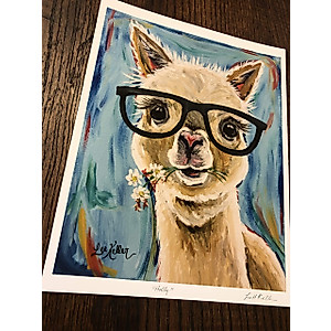Alpaca Art Print - Alpaca Decor - Alpaca with Glasses Art - Gifts for Alpaca Lovers - Cute Alpaca Print - Alpaca Gifts - Alpaca Wall Art - Llama Art Alpaca Art from Lee Keller, Hippie Hound Studios