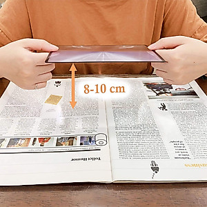 MAGDEPO Page Magnifying Sheet 3X Lightweight Optical Plastic Fresnel Lens with 3X Card Magnifiers, for Reading Small Prints, Map, Book, Magazine, etc.