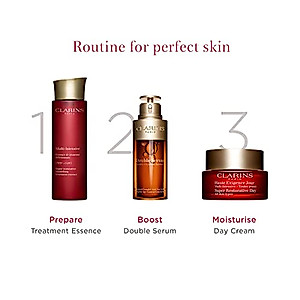 Clarins Super Restorative Treatment Essence | Anti-Aging Face Lotion For Mature Skin Weakened By Hormonal Changes | Visibly Smoothes, Refines Pores, Softens Skin and Restores Radiance | 6.7 Fl Oz