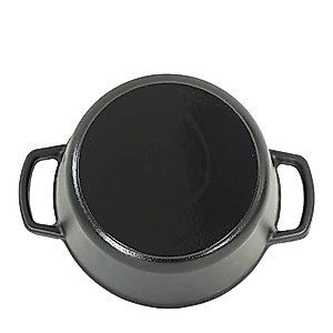 Kela Calido Round Casserole Dish 4 Litres Cast Iron Black