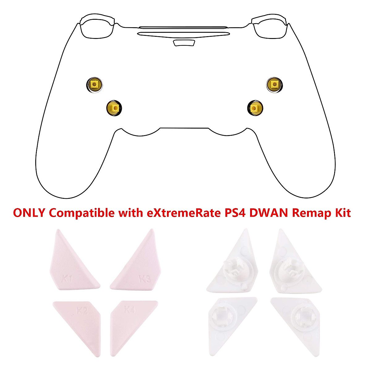 White Replacement Redesigned Back Buttons K1 K2 K3 K4 Paddles for PS4 eXtremeRate Controller Dawn Remap Kit