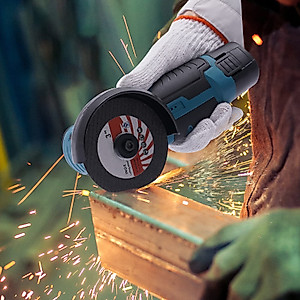 3 Inch Mini Angle Grinder, 500W 12V Cordless Metal Angle Grinder for Metal Grinding/Cutting/Polishing with 2 Battery, 2 Discs