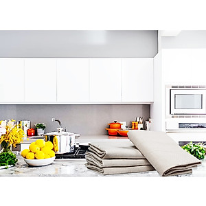 RIANGI Beige Kitchen Towels 100% Cotton Kitchen Washcloths for Dishes, Ultra Soft Absorbent Colorful Kitchen Towels Bar Towels Commercial, 14x14 Inches, 12-Pack Aesthetic Kitchen Essentials