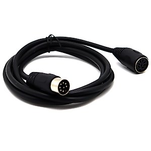 Disscool MIDI Big 8 Pin Din Cable, MIDI Big Din 8 Pin Male Plug to 8 Pin Female Audio Stereo Cable Sockets Cord Adapter for Computer(1.5m/4.9FT)