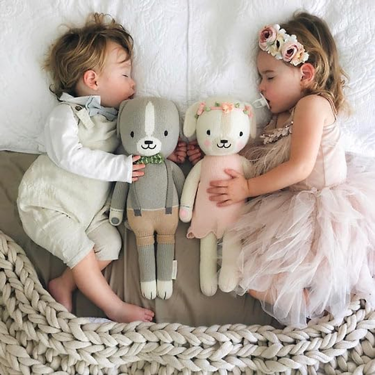 cuddle + kind Noah The Dog Little 13" Hand-Knit Doll – 1 Doll = 10 Meals, Fair Trade, Heirloom Quality, Handcrafted in Peru, 100% Cotton Yarn