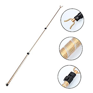 DOITOOL Clothes Pole Adjustable Hitch Metal s Hooks Pant Hooks for Closet Clothes Poles for Hanging Clothes Cloth Hanger Pole Clothesline Outdoor Set Retractable Clothesline Pole Golden CD