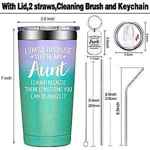 Grifarny Aunt Gifts from Niece, Nephew - Christmas Mothers Day Birthday Gifts for Auntie, New Aunt, Aunt Again, First Time Aunt, Aunt to Be - Aunt Tumbler Cup 20oz
