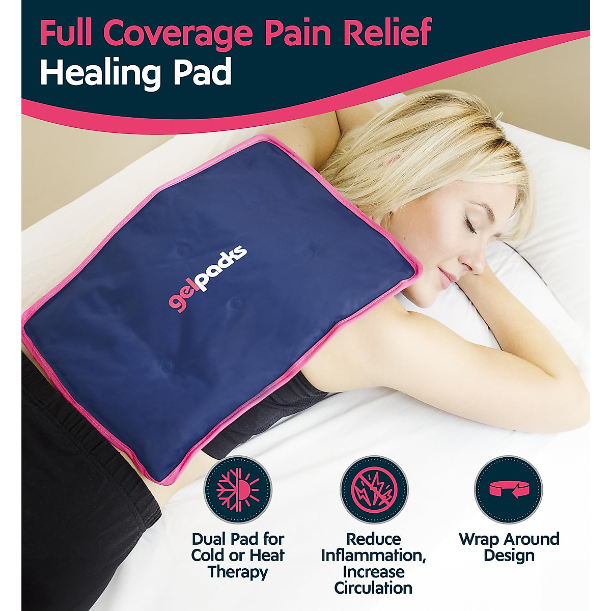 Magic Gel Reusable Large Ice Pack (15" x 11") - FSA HSA Eligible - Reusable Ice Pack Perfect for Back, Hip, Knee, Leg, Lower Back - Reusable Flexible Ice Packs for Body and Full Back