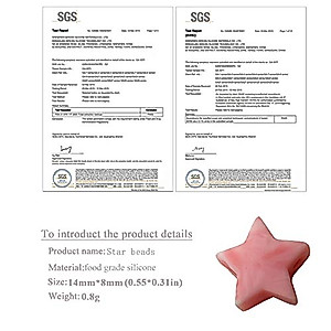 Alenybeby 30pcs Silicone Stars Pearl Beads 14mm Mini Cute Silicone Star Bead for Keychain DIY Mom Beading Making Jewelry Necklace Accessories