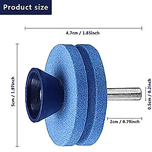 Universal Wear Resistant Lawn Mower Blade Sharpener, for Power Drill and Hand Drill Double-Layer Grindstone Not Easy Damage-3 PACK