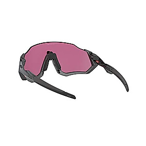 Oakley Men's Oo9401 Flight Jacket Rectangular Sunglasses, Steel/Prizm Road Jade, 37 mm