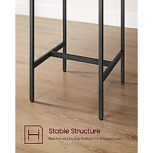 VASAGLE Bar Table and Chairs Set, Square Bar Table with 2 Bar Stools, Dining Pub Bar Table Set for 2, Space Saving for Kitchen Breakfast, Living Room, Party Room, Ebony Black and Ink Black