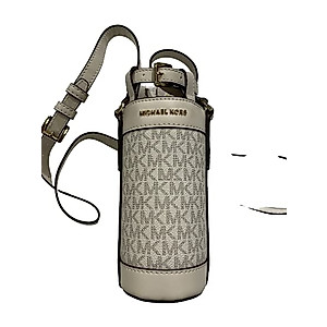 Michael Kors Gift-able Water Bottle Holder Crossbody Signature Lt Cream
