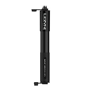 Lezyne Grip Drive HV Bicycle Hand Pump, ABS Flip Chuck, Gravel, Mountain Bike, Presta and Schrader Valve, High Volume, Black, M, 231mm