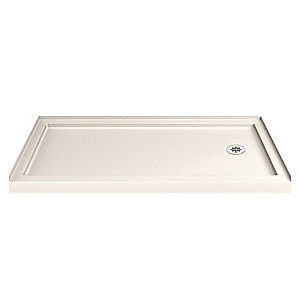 DreamLine SlimLine 36 in. D x 60 in. W x 2 3/4 in. H Right Drain Single Threshold Shower Base in Biscuit, DLT-1136602-22