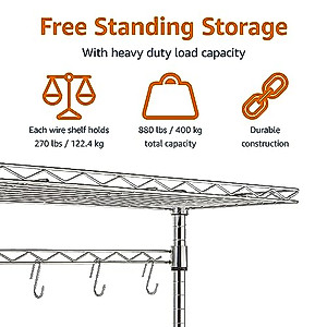 Amazon Basics Kitchen Storage Baker's Rack with Removable Top, Chrome/Beige, 18"D x 24" W x 59"H