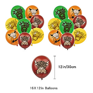 HXJFGDM Highland Cow Birthday Decorations - Highland Cow Party Decorations,Include Happy Birthday Banner Brown Highland Cow Flower Balloons for Farm Animal Holy Cow Party Decor