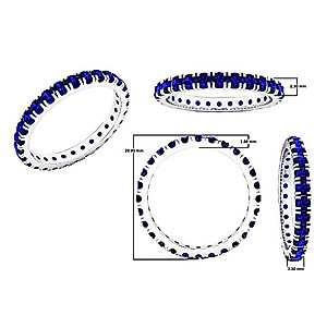 Dazzlingrock Collection 2mm Round Blue Sapphire Eternity Wedding Ring for Her in 10K White Gold Size 7