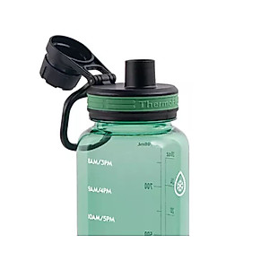 Thermoflask Premium Quality Motivational Water Bottle with Straw Lid with Times to Drink, BPA Free Tritan Plastic, 32 Ounce, 2-Pack, Orchid/Jadite