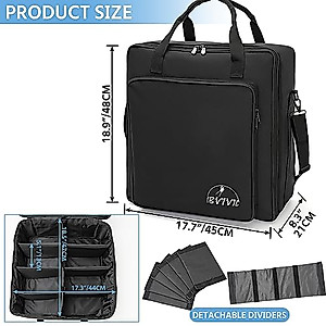 IBVIVIC 8 Par Spotlight Bag Stage Lighting Storage Bag 5/16'' Padded 8 Par Lights Bag with Dividers, Handle, Strap, Black