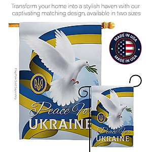 Ukrainian Decorations Home Decor Banner Room Wall Art Patio Lawn Front Porch Outdoor Small Tapestry Yard Sign Wall Hanging Stand with Bandera de Ukraine Garden Flag Peace Gifts Made In USA