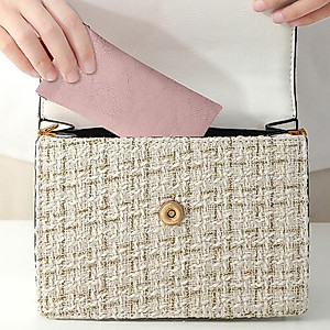 VZZNN 5 Packs Glasses Case,Soft Eyeglass Case Portable Squeeze Top Leather Glasses Case anti-scratch Eyeglass Case For Women Men