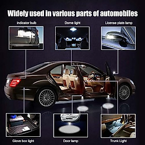 Ajxn 4 PCS Car 42mm 2835 Double-pointed Light, High Brightness 360 Degree Surround Reading License Plate Light, Plug and Play High Performance Bulb Replacement, Universal for Most Cars (White)