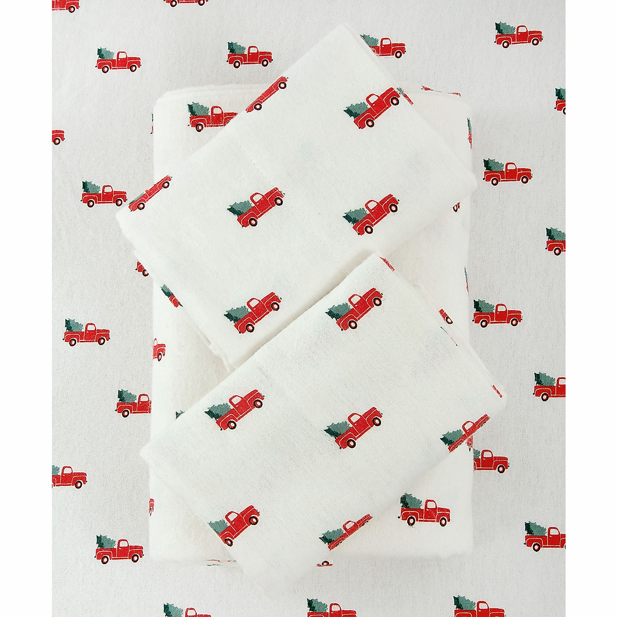 LAMANNI Printed Flannel Sheet Set - Soft, Warm, Moisture Wicking - Bedding Set (Twin, Tree Truck)