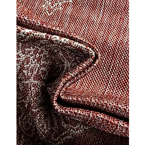 Unique Loom Outdoor Traditional Collection Area Rug - Antique (7' 10" x 10' Rectangle Rust Red/Ivory)