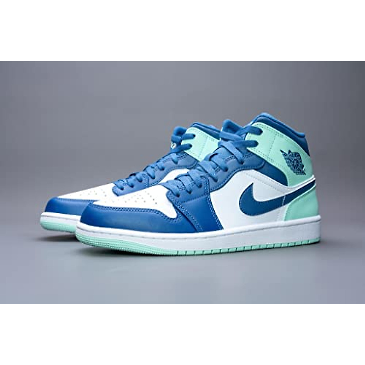 Nike Men's Air Jordan 1 Mid Sneaker, Mystic Navy/Mint Foam-white, 11