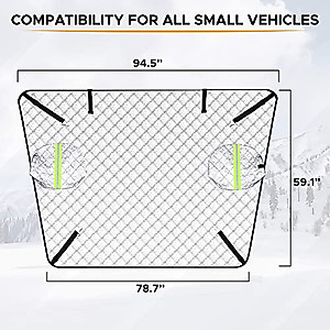 EcoNour Windshield Snow Cover with Side Mirror Cover | Four-Layer PEVA Protection from Snow, Ice, Frost | Windproof Snow Cover for Car | Snow Windshield Cover for All Weather Protection