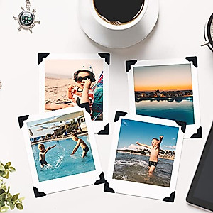 1200 Pcs Photo Corners Self Adhesive Black Photo Corners for Scrapbooking and Stamping Supplies DIY Scrapbook Stickers Album Diary Personal Journal Diary Organizer Christmas Memory Book Picture Corner