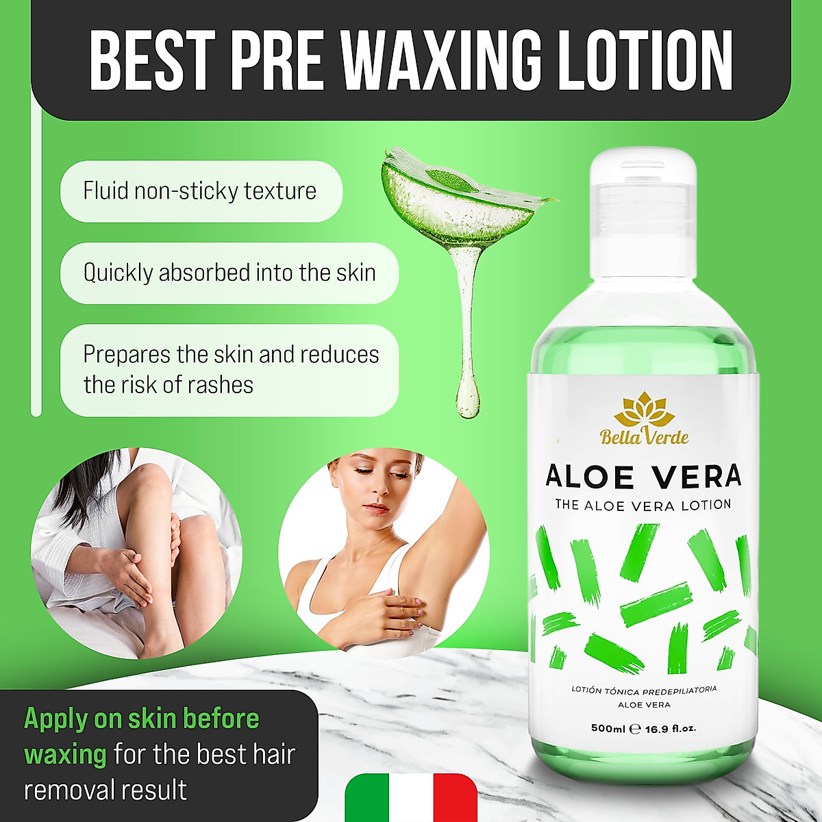 Bella Verde Pre and Post Waxing Care - Home Kit for Women and Men - Pack of 2 Pre & Post Wax Spray - Care for Brazilian Body Legs Eyebrows Face Lips Armpits