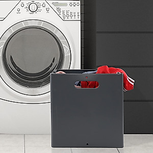 Gloreen 4 Pack Collapsible Storage Cubes, Foldable Storage Bin, Grey