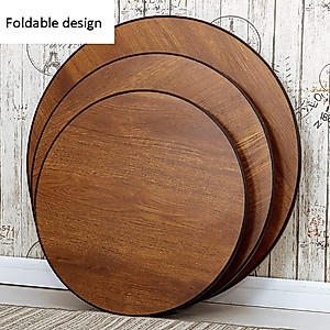TALSAK Round Folding Tea Coffee Table, Japanese-Style Low Table, Dining Table, Study Table, Small Desk, for Tatami Sitting On The Floor Bedroom Bay Window Tea Room (Size : 60x30cm)
