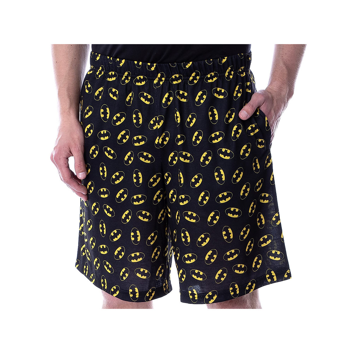 DC Comics Mens' Batman Logo Short Sleeve Shirt Pajama Short Set (XX-Large) Black