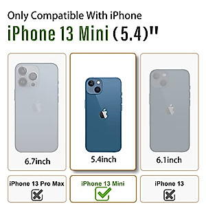 Buleens for iPhone 13 Mini Case Astronaut, Clear Cases for iPhone 13 Mini with Glitter Paper & Spaceman Stand, Women Girls Cute Electroplated Sparkly Space Phone Cover for 13 Mini