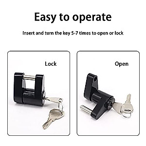 scottchen PRO Trailer Hitch Coupler Lock, Black Dia 1/4 Inch Tongue Lock pin,3/4 Inch Span for Tow Boat AUTO RV Truck Car's Coupler (1 Pack)