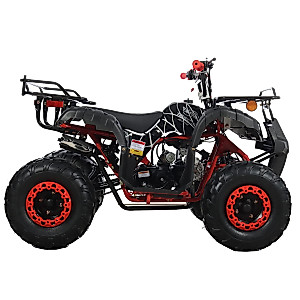 X-PRO 125cc ATV 4 Wheels Quad 125 ATV Quads with LED Lights, Big 19"/18" Tires!(Spider Black, Factory Package)