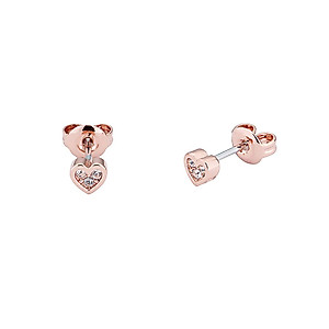 Ted Baker Neena Nano Heart Stud Earrings - Silver or Rose Gold Tone Options